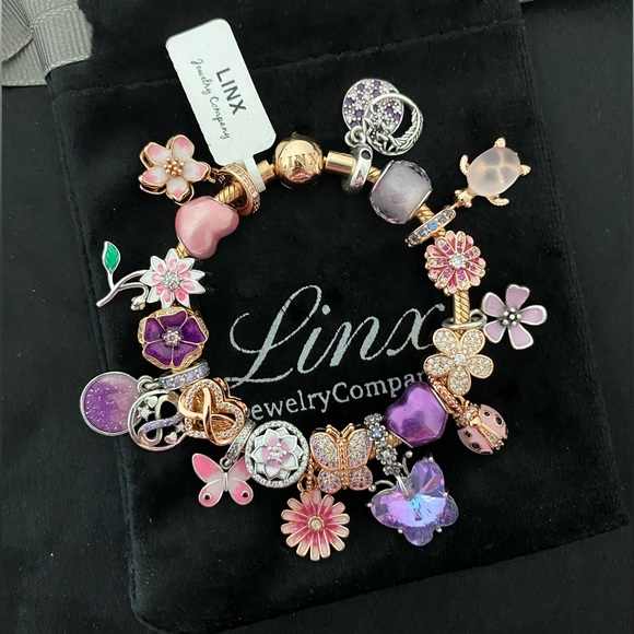Linx | Jewelry | Linx Rose Gold Bracelet With Purple And Pink Themed ...